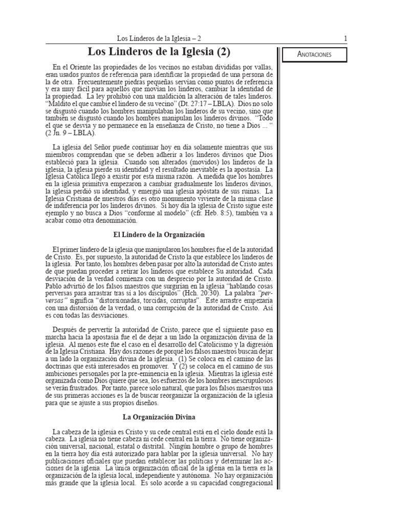 02 Los Linderos de La Iglesia 2 | PDF | Iglesia cristiana | Cristo (título)