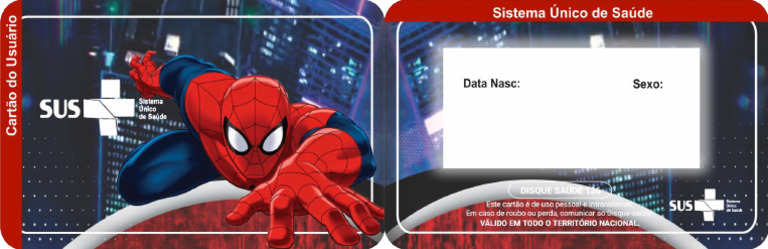 Cartao SUS Homem Aranha | PDF