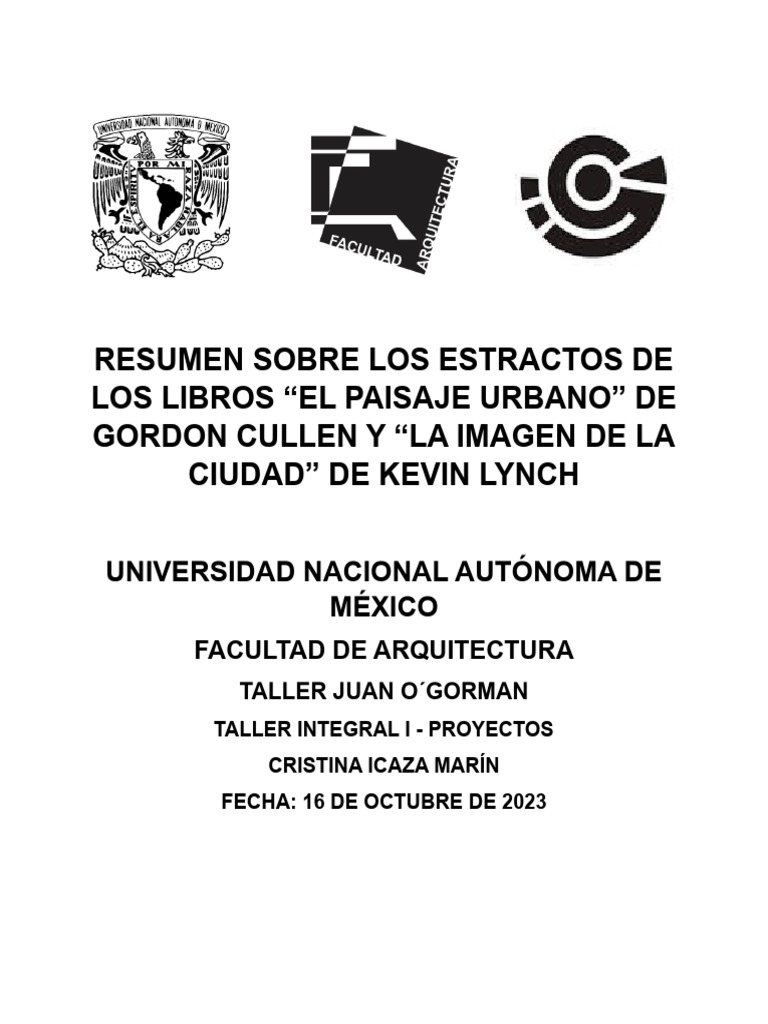 Resumen Sobre Los Estractos de Los Libros "El Paisaje Urbano" de Gordon ...