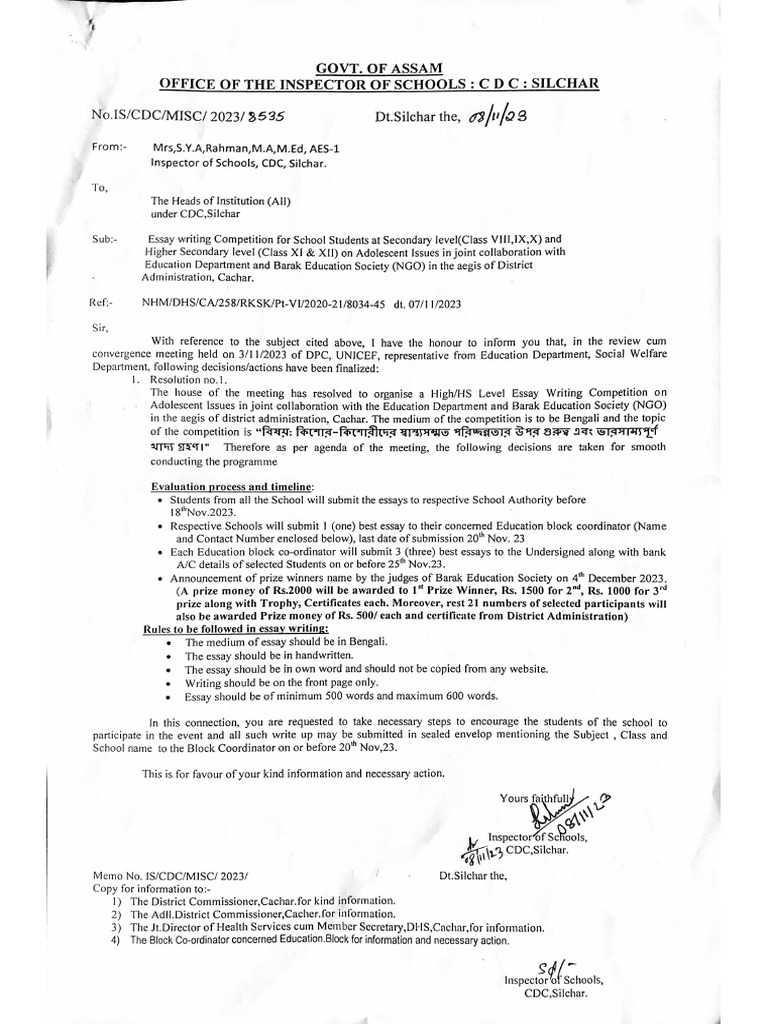Essay Writing Competition | PDF
