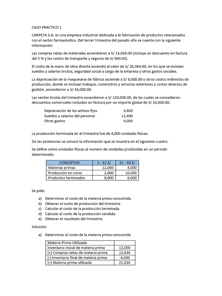 Caso Practico 1 | PDF | Salario | Economias