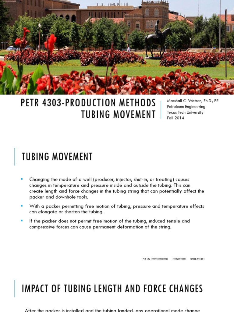 Tubing Movement in Oil Production | PDF | Thermal Expansion | Pipe ...