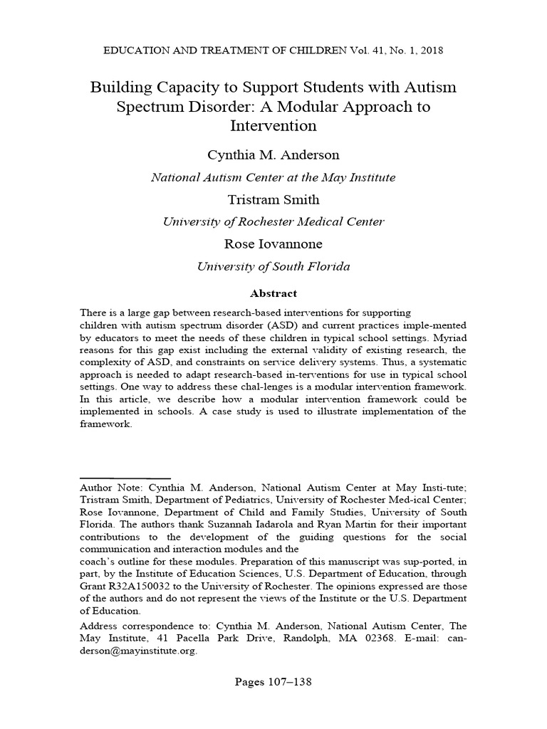 Anderson Et Al. - 2018 - Building Capacity To Support Students With ...