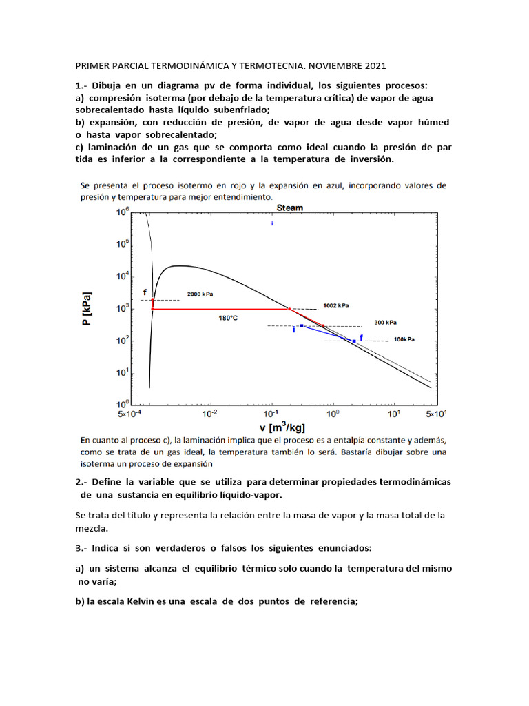 Teoria Termo 1 Preguntas | PDF | Termodinámica | Gases