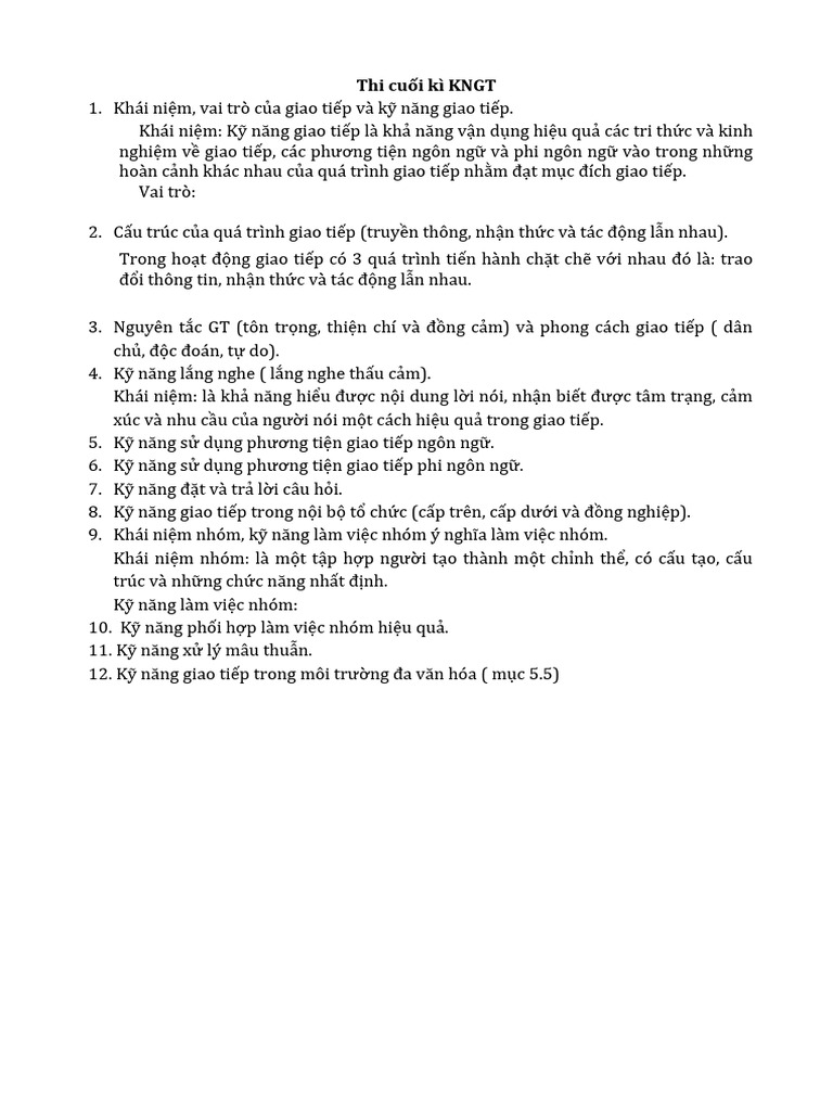 Thi Cuối Kì KNGT | PDF