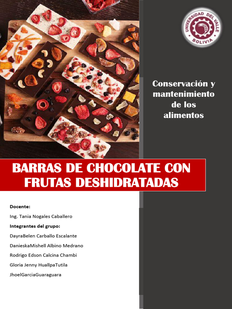Trabajo Final - Chocolate Con Frutas Deshidratadas | PDF | Alimentos ...