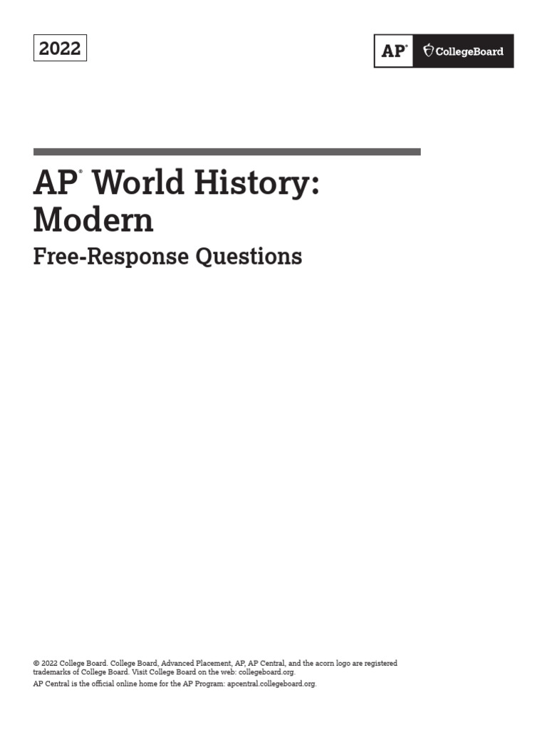 Ap22 FRQ World History Modern | PDF | Advanced Placement | Java