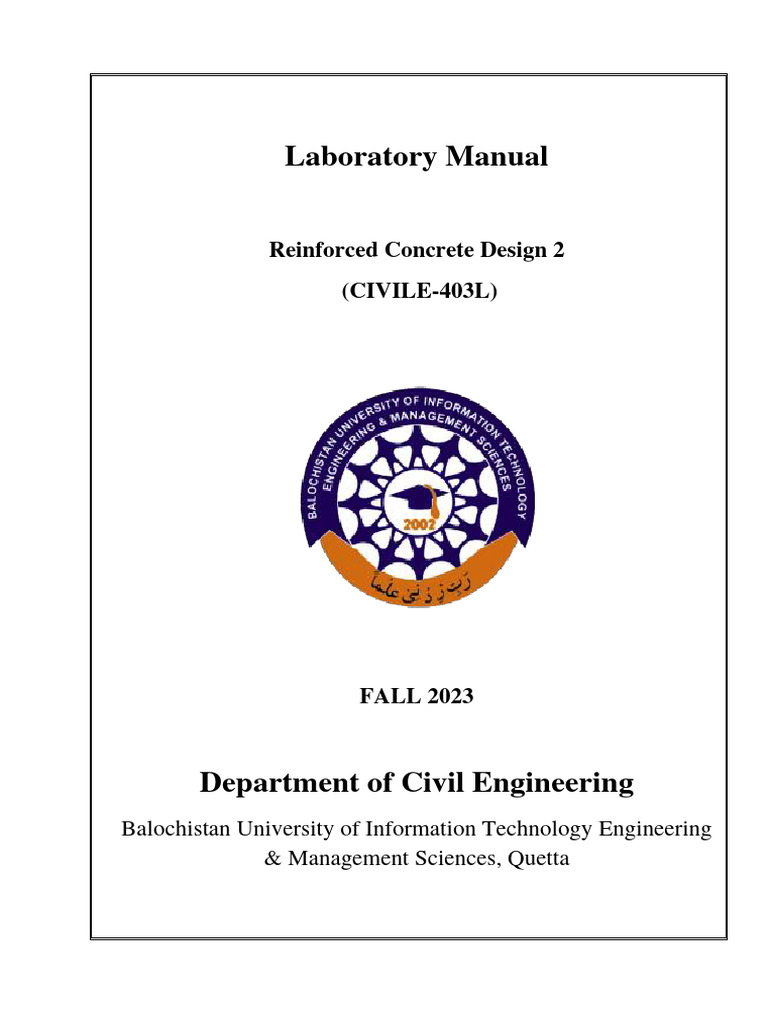Laboratory Manual RCD 2 | PDF | Strength Of Materials | Deformation (Engineering)