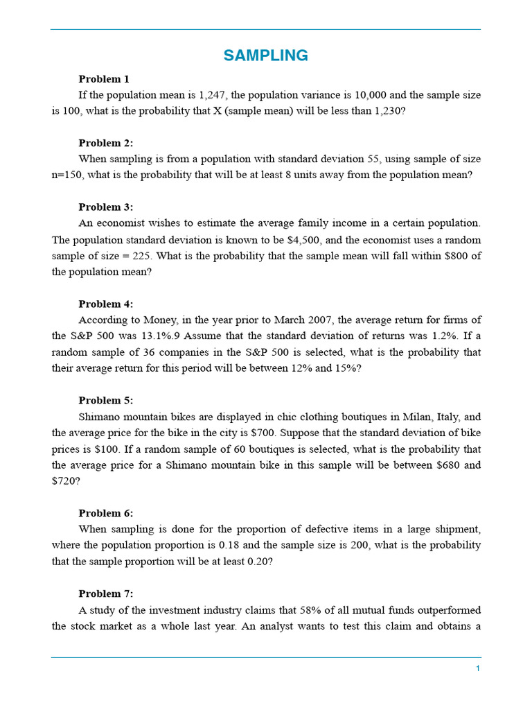 Chapter 4 Sampling Pdf Standard Deviation Sampling Statistics