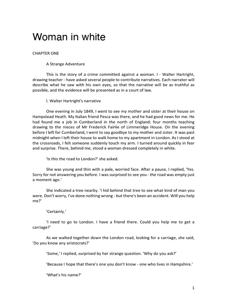 Woman in white | PDF | The Woman In White (Novel)