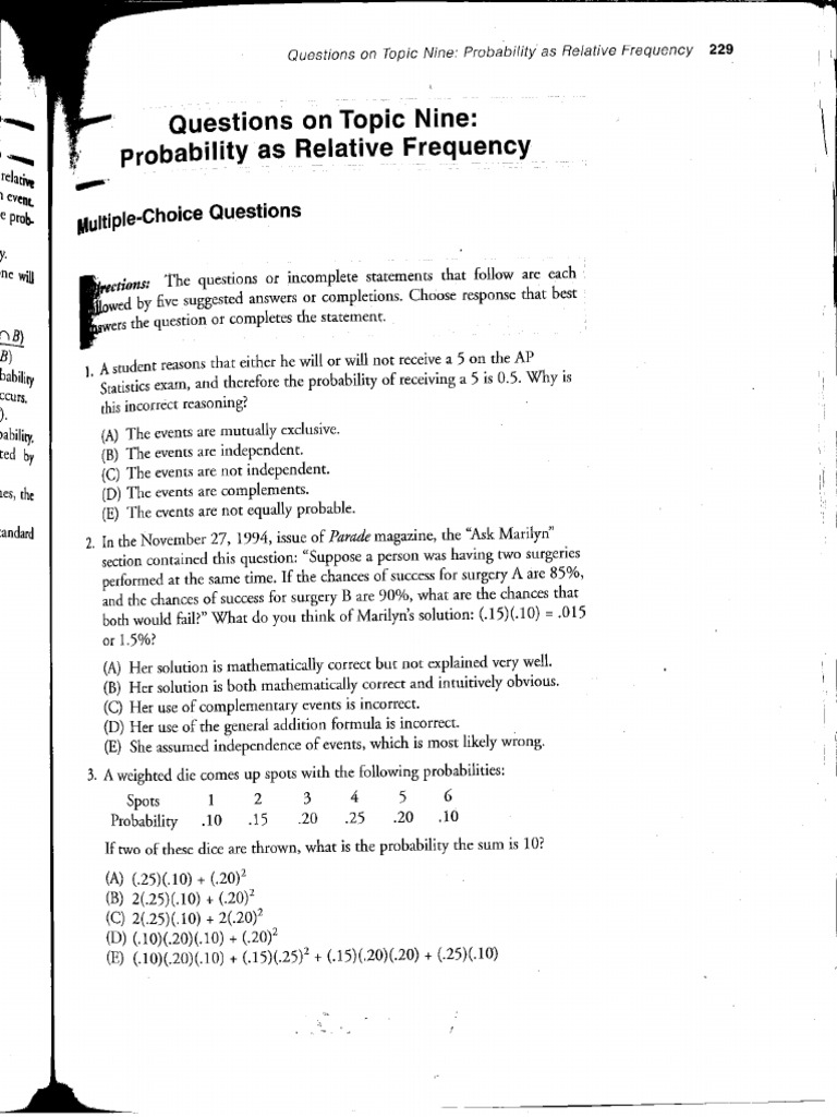Unit 9 Probability MC | PDF Unit 9 Probability MC | PDF