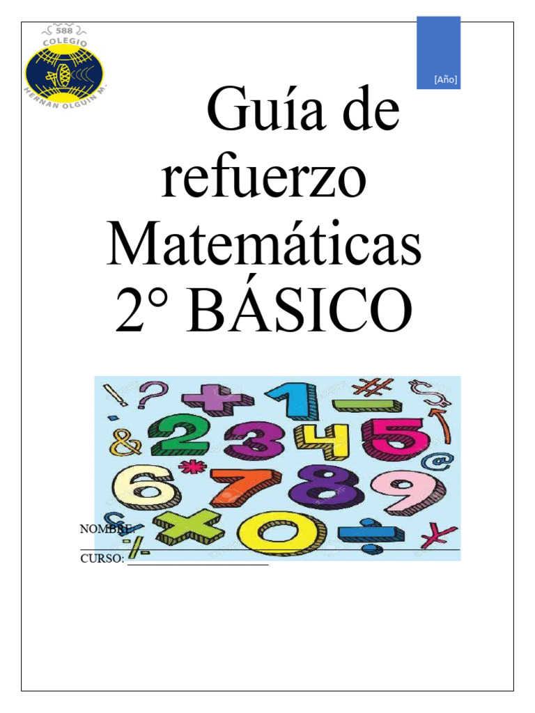 Guia de Refuerzo Matematicas. 2° Basico | PDF