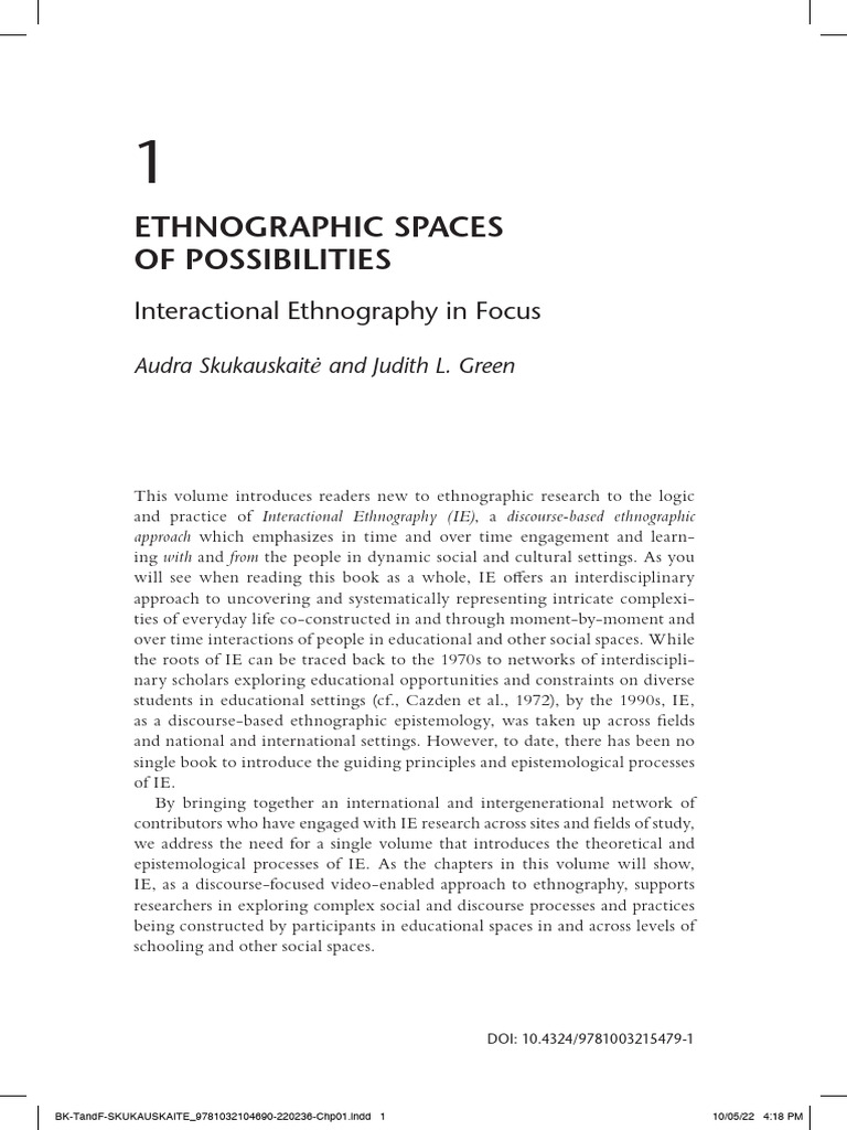 Ethnographic Spaces of Possibilities Int | PDF | Ethnography | Anthropology