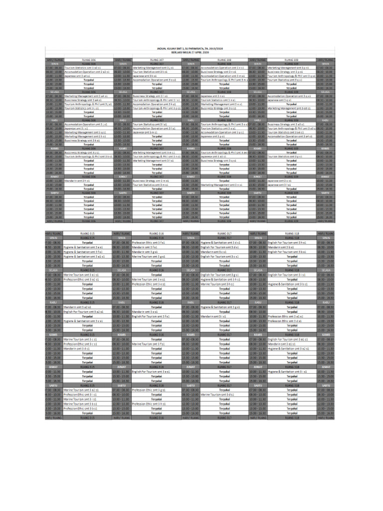 JADUAL 2019 SMT 3a | PDF