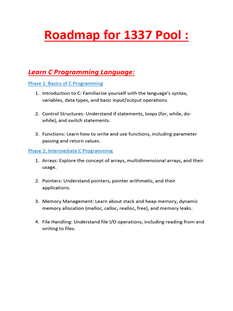 1337 Pool Road Map | PDF | Pointer (Computer Programming) | C ...