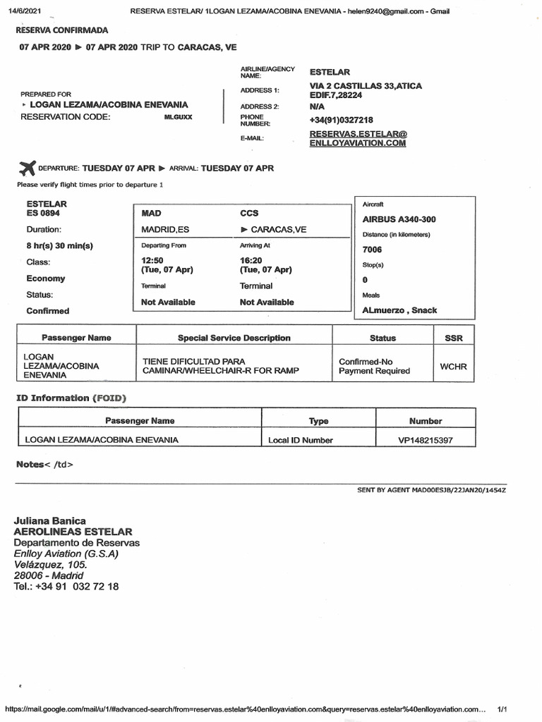 Reserva Billet e | PDF