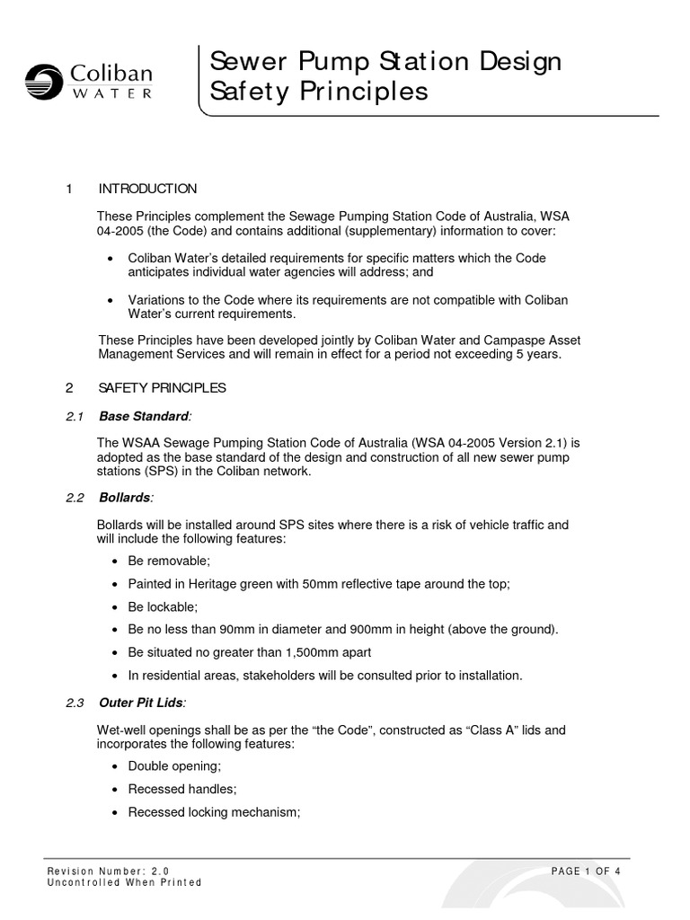 Sewer Pump Station Design Principles Pdf Pumping Station Pump