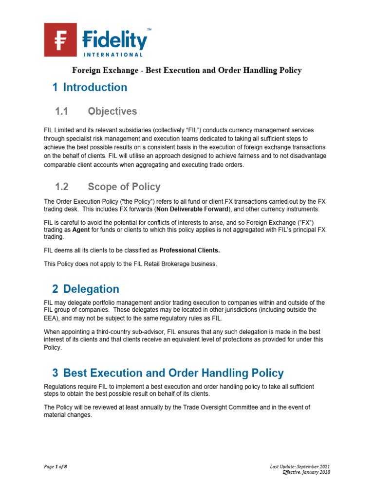 FX Best Execution and Order Policy | PDF | Foreign Exchange Market ...
