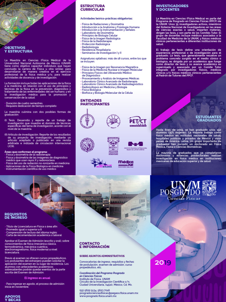 Triptico Maestria Fisica Medica Web | PDF | Física Médica | Medicina