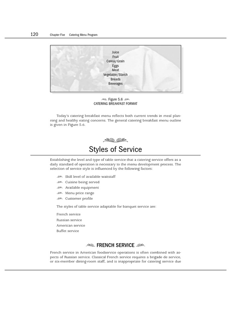 Styles of Service by Nancy Loman Scanlon | PDF | Waiting Staff | Menu