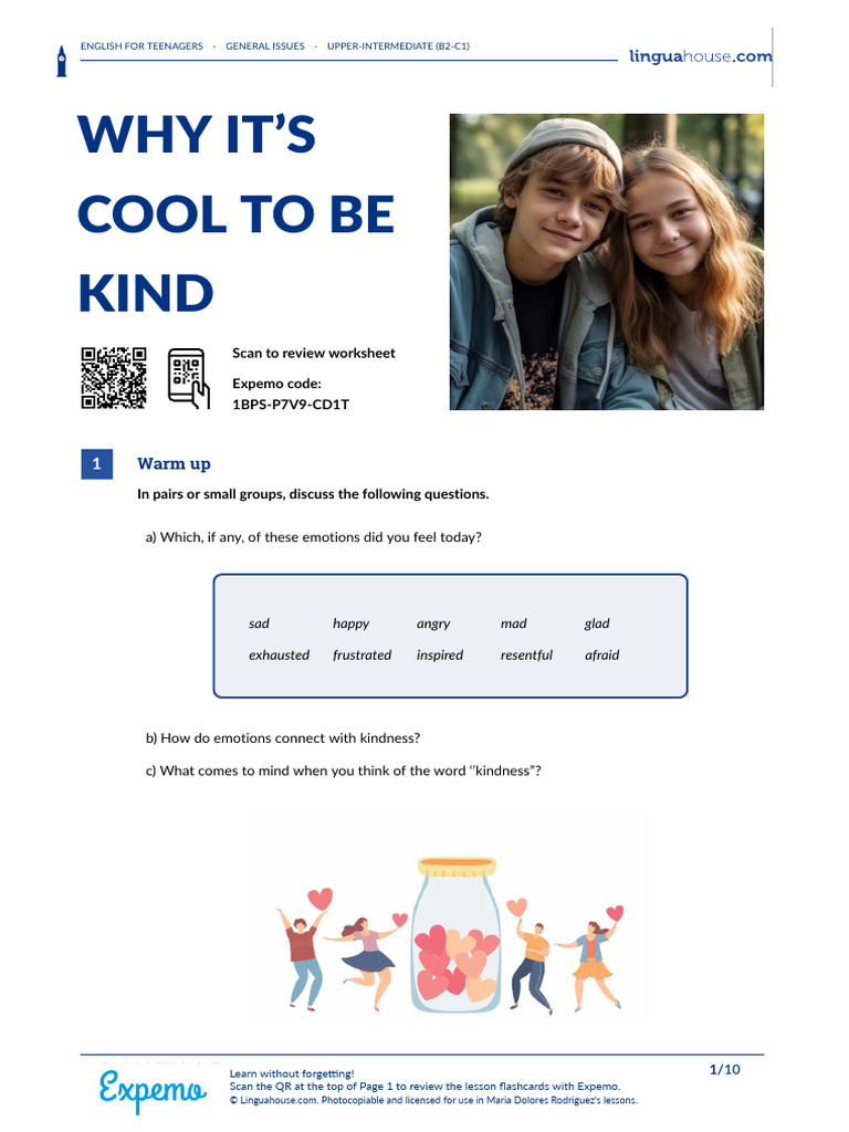 Why Its Cool To Be Kind British English Teacher | PDF | Feeling | Empathy