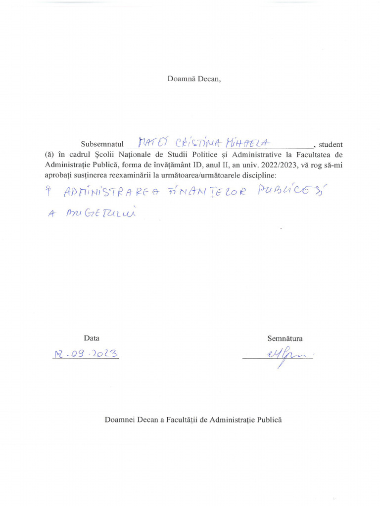 Cerere Reexaminare Finante | PDF