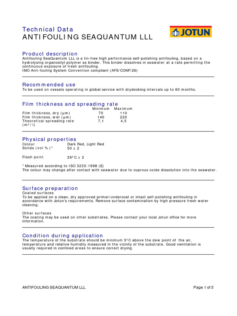 Antifouling Seaquantum LLL | PDF | Ventilation (Architecture) | Chemistry