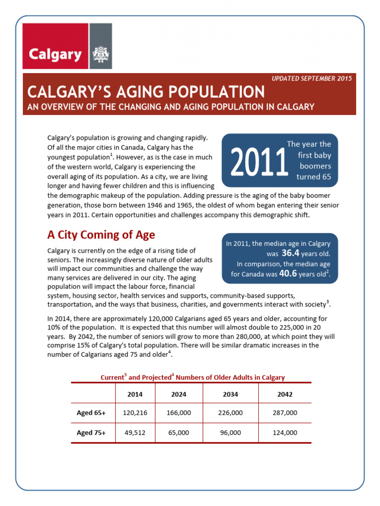 Calgary Aging Population | PDF | Ageing | Poverty