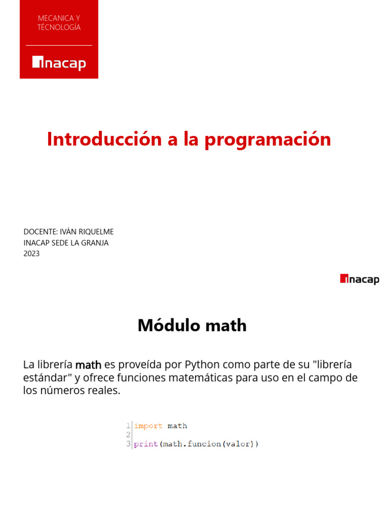 Unidad 2 Introducción a la programación Python 2 | PDF | Python (lenguaje de programación ...