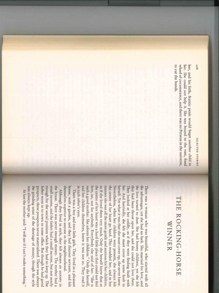 D.H. Lawrence, The Rocking Horse Winner | PDF