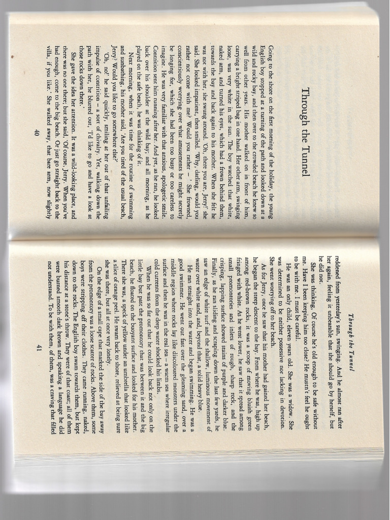 Doris Lessing, Through The Tunnel | PDF