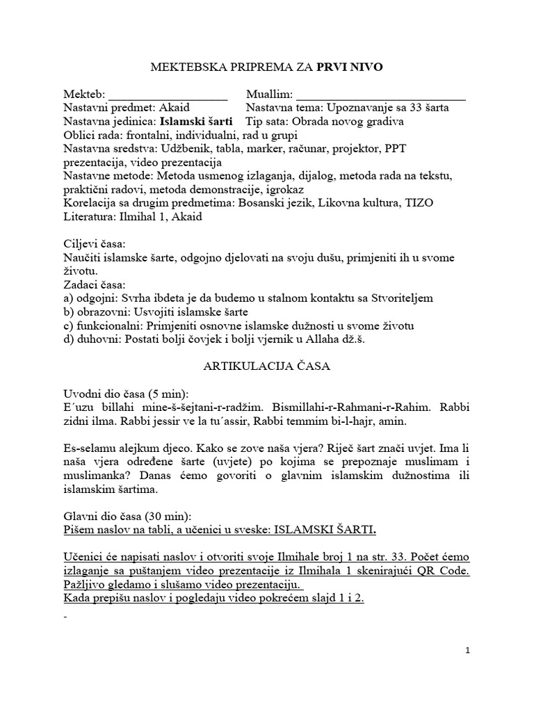 Priprema - Islamski Sarti | PDF