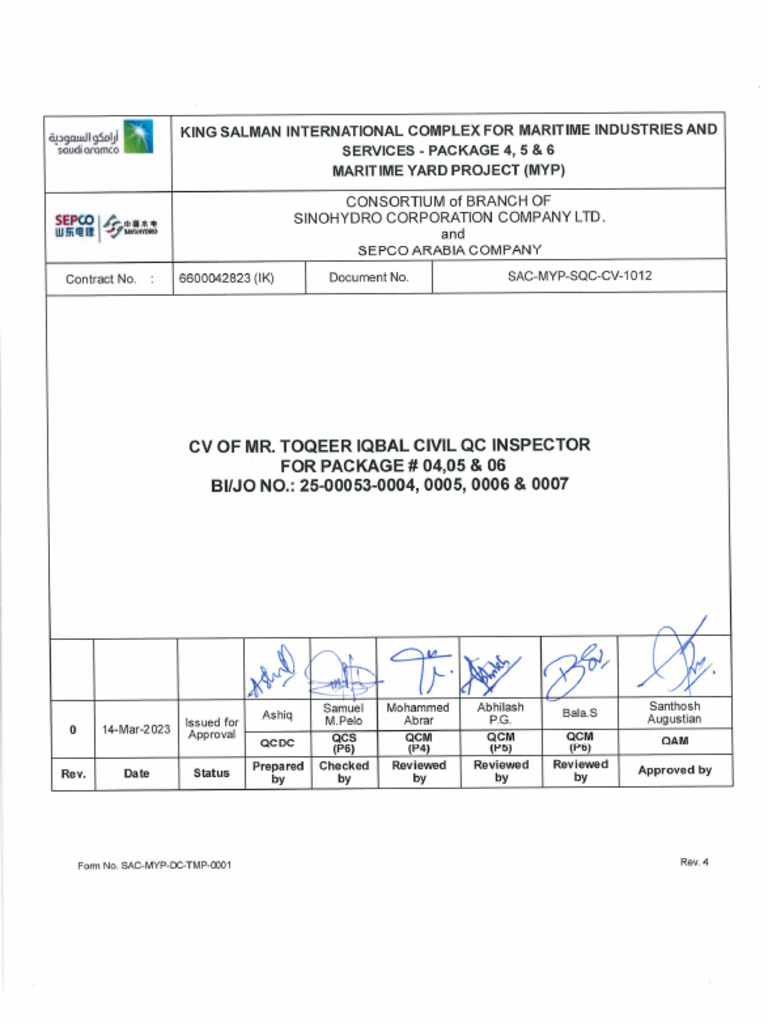 CV Sample - 2 | PDF | Concrete | Engineering
