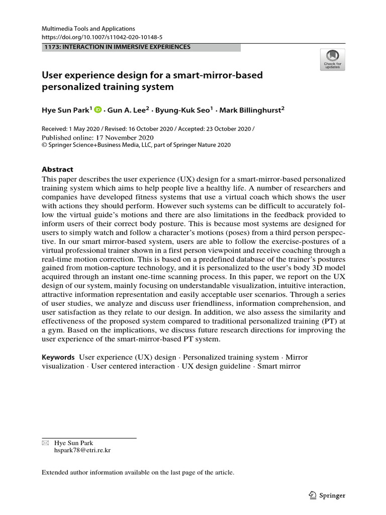 User Experience Design For A Smart-Mirror-Based | PDF | User Interface ... User Experience Design For A Smart-Mirror-Based | PDF | User Interface ...