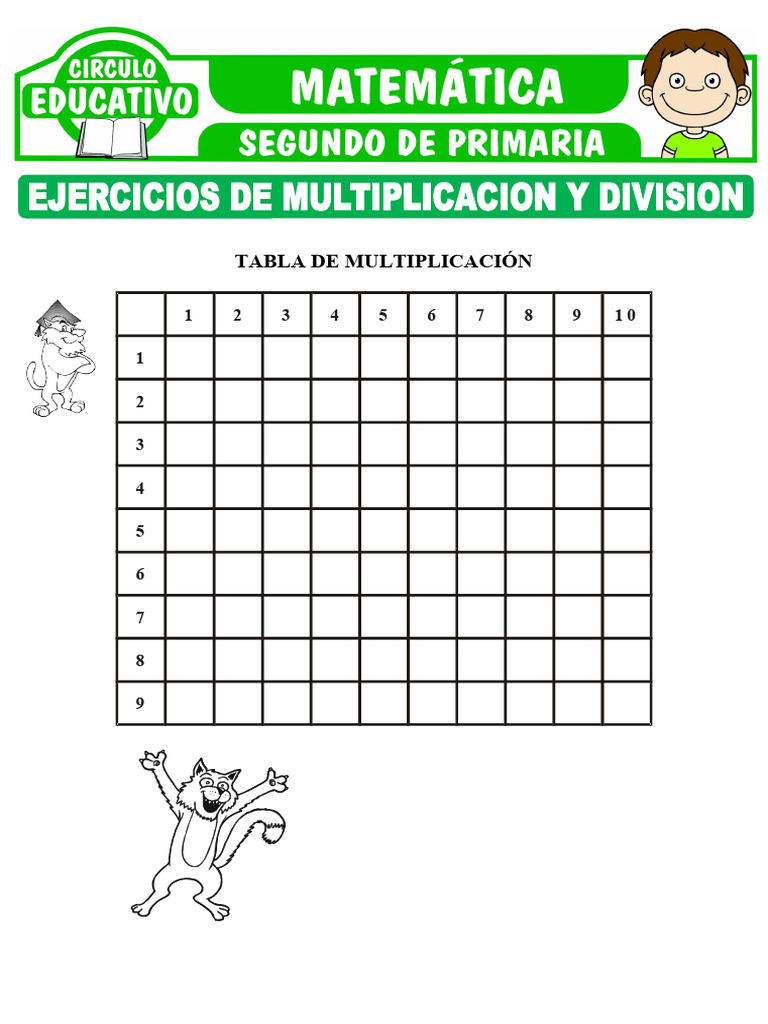Ejercicios de Multiplicacion y Division para Segundo de Primaria | PDF