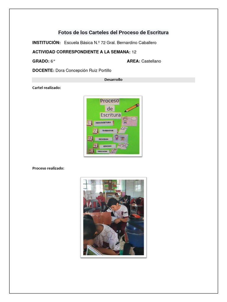 Fotos de Los Carteles Del Proceso de Escritura - DR | PDF | Ciencias ...