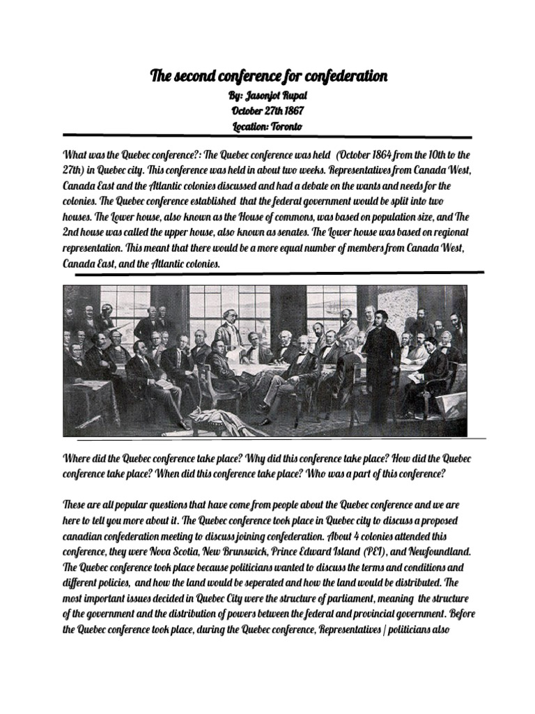 The second conference for confederation | PDF | Provinces And ...