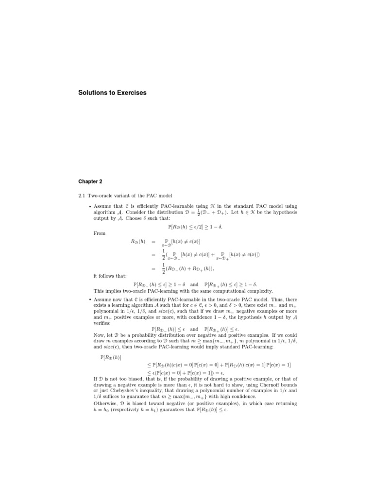 Foundations of Machine Learning, Second Edition (2nd Ed) (Instructor Res. N. 1 of 3, Solution ...