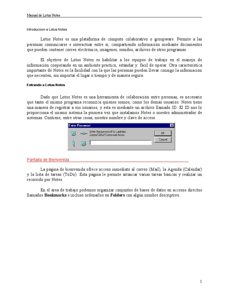 Manual de Lotus Notes | PDF | Correo electrónico | Notas de Ibm