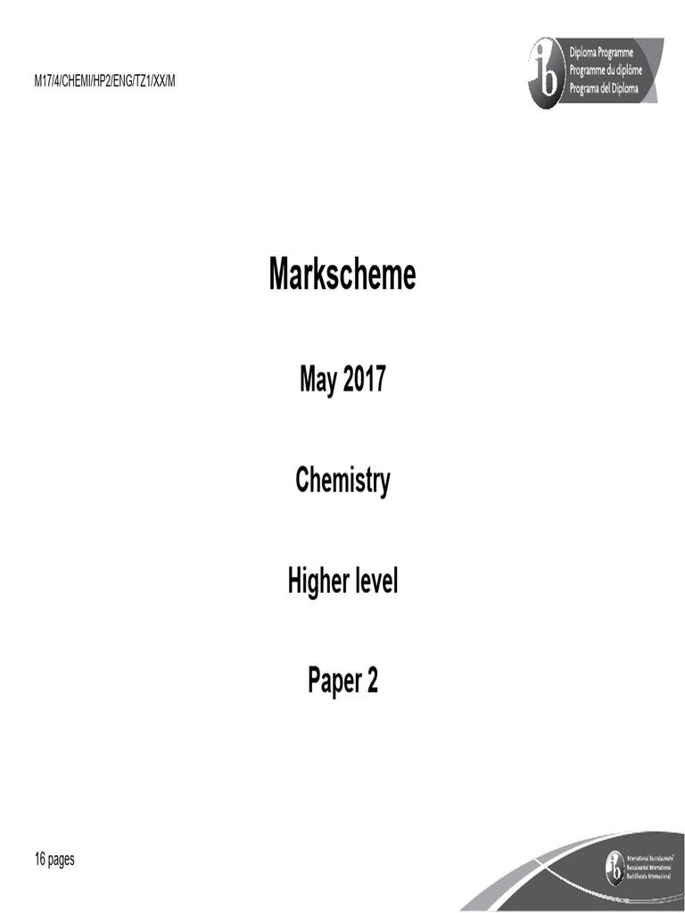 IB Chemistry HL Paper 2 Markscheme | PDF | Chemical Bond | Ionic Bonding