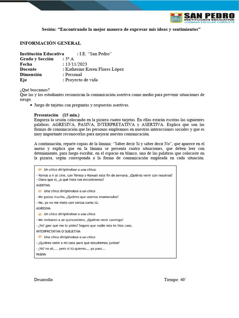 SESION-Encontrando La Mejor Manera de Expresar Mis Ideas y Sentimientos ...