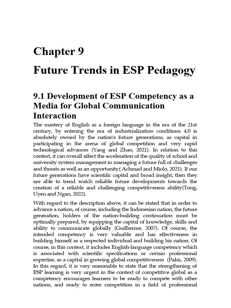 CHAPTER 9. fUTURE TRENDS IN ESP PEDAGOGY - Syarif New | PDF | Learning | Methodology
