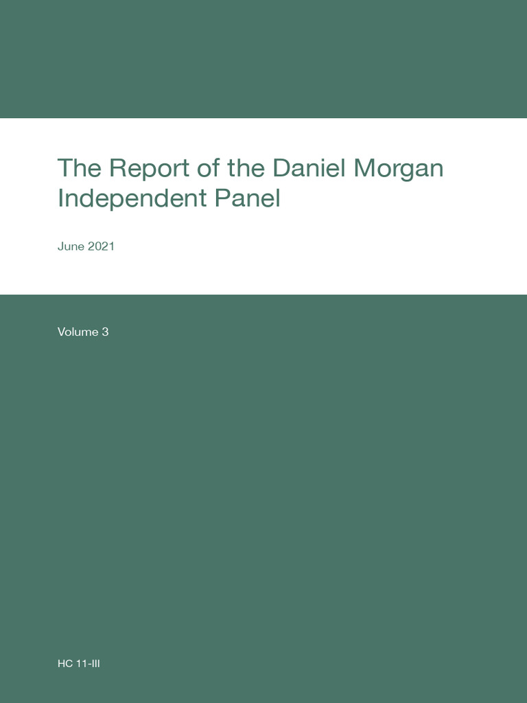 Daniel Morgan Report - Volume 3 | PDF | Prosecutor | Discovery (Law)