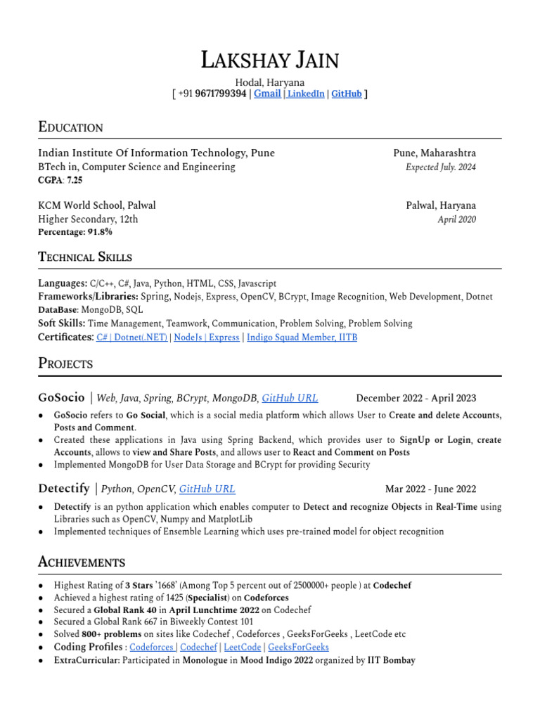 Resume InFormal | PDF