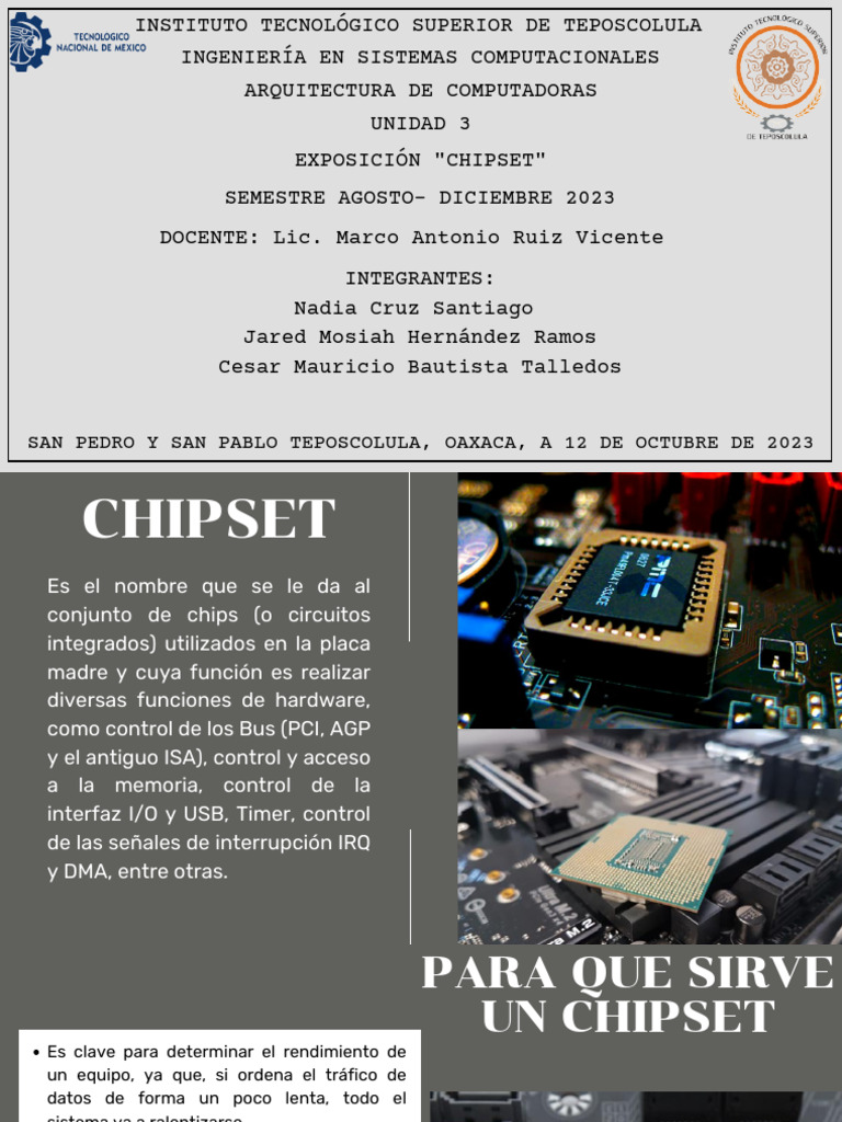 Exposición Chipset | PDF | Ingeniería Informática | Informática