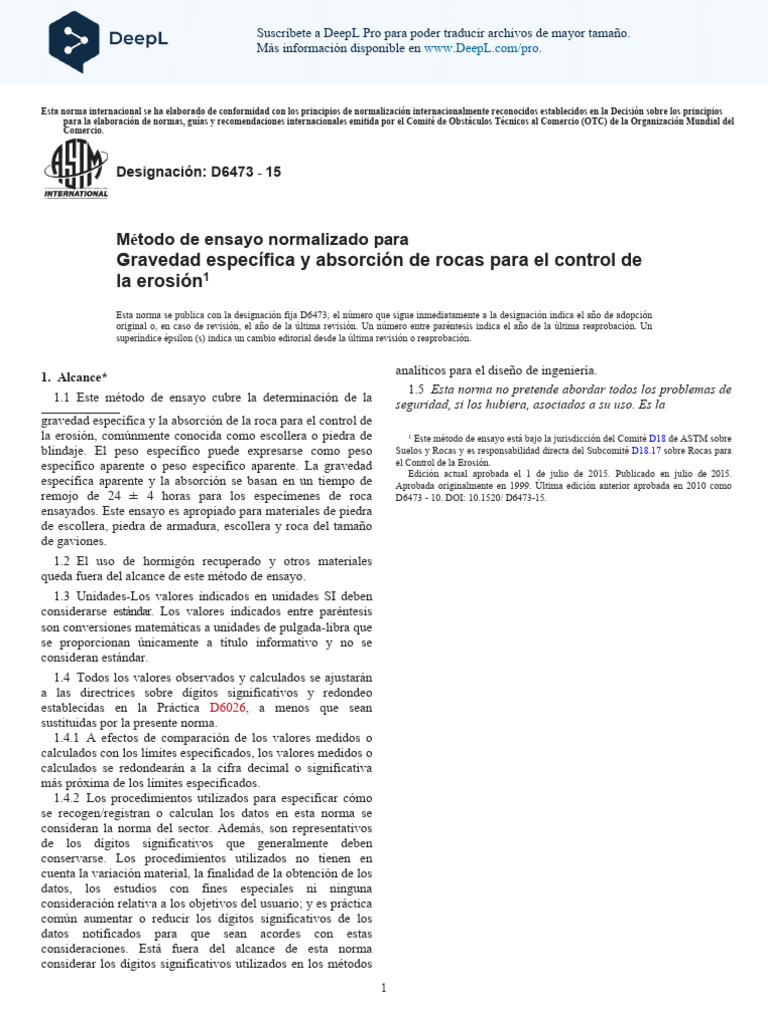 D 6473 15 Standard Test Method For Specific Gravity And Absorption Of