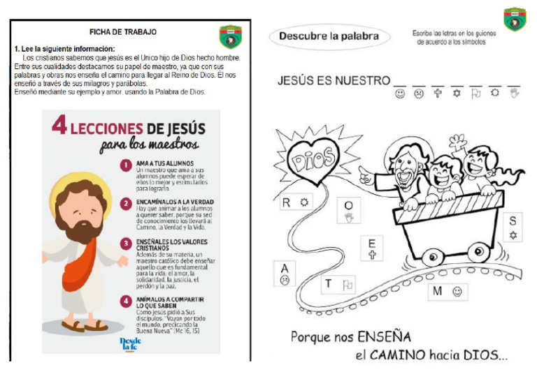 Ficha de Religion, Jesus Nuestro Maestro 07-07-2023 | PDF