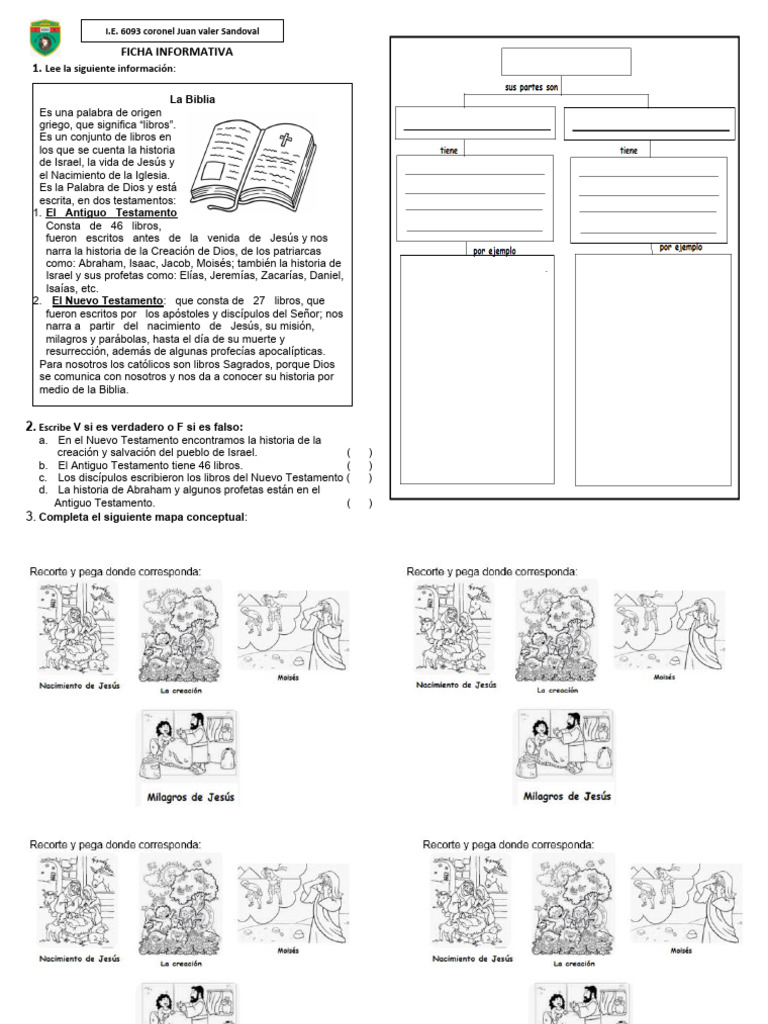 Ficha de Religion La Biblia 20-10-23 | PDF