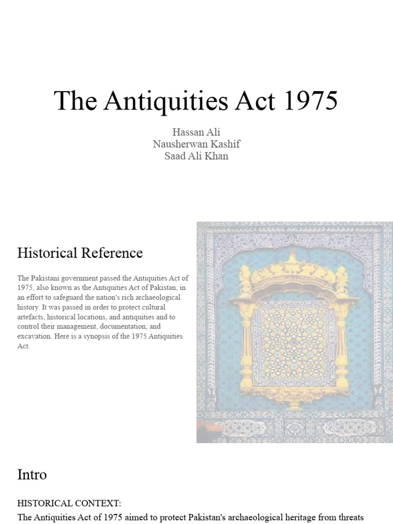 The Antiquities Act 1975 | Download Free PDF | Archaeology