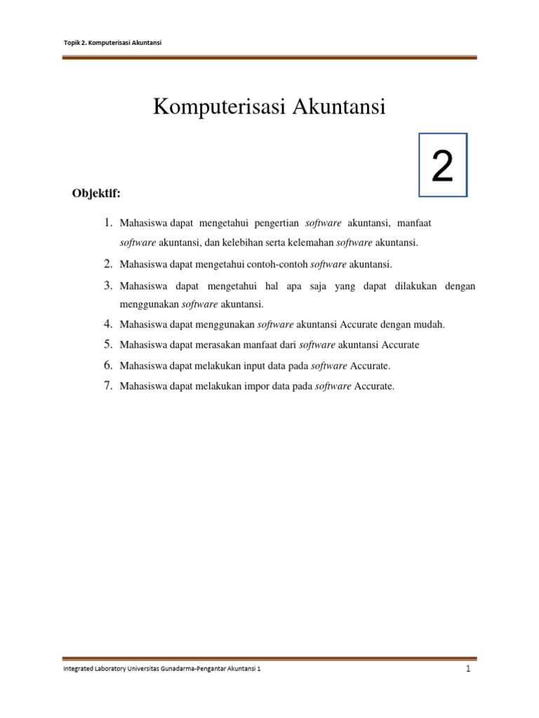 Topik 2 Komputerisasi Akuntansi | PDF